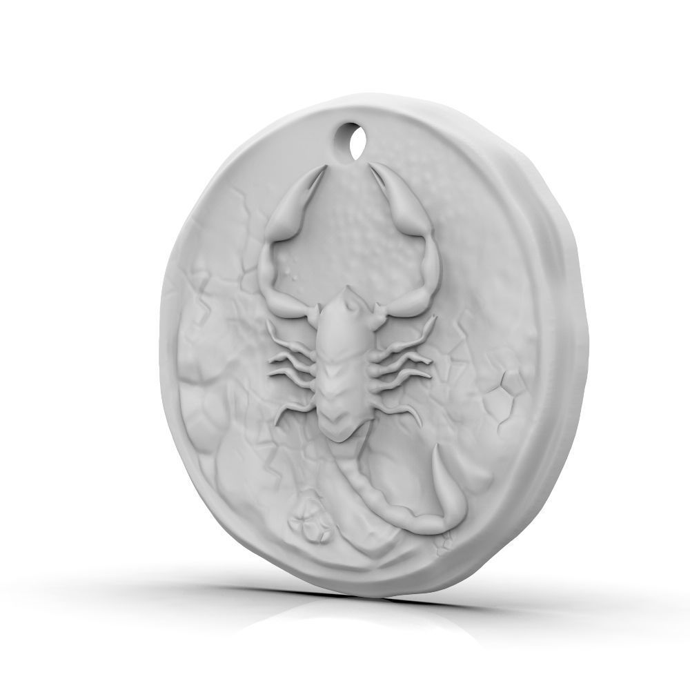 Zodiac Scorpio Coin Pendant 3D model 3D printable | CGTrader