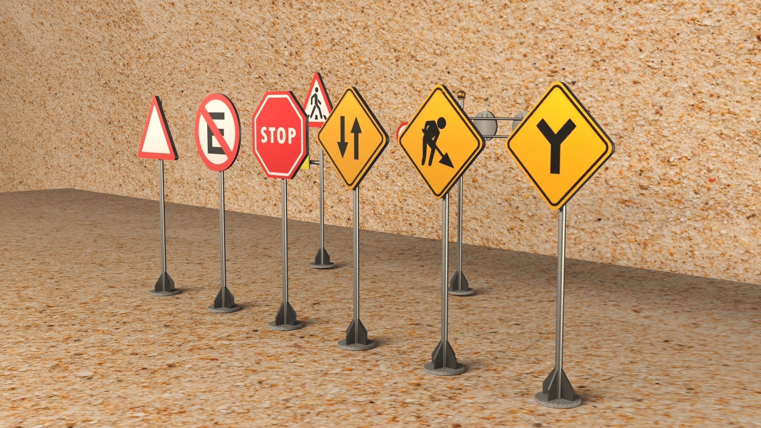 traffic signal free VR / AR / low-poly 3D model rigged | CGTrader