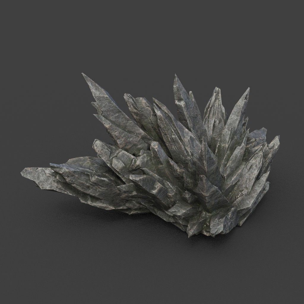 3D model Spiky Black Rock 220626 - Ultra HD 16K Textures VR / AR / low ...