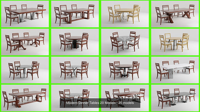Modern Dinner Tables 20 Models 3D Model Collection | CGTrader