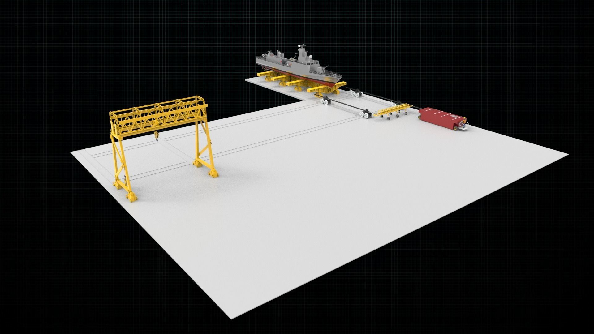 shipyard model ship on dock 3D model | CGTrader