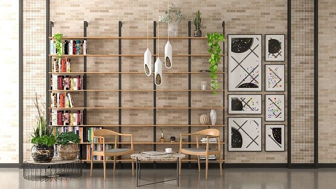 Coffee Corner - cafe and restaurant interior design 3 3D model animated ...