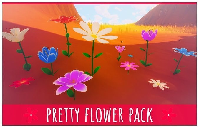 3D model Pretty Flowers -Game Ready- VR / AR / low-poly | CGTrader