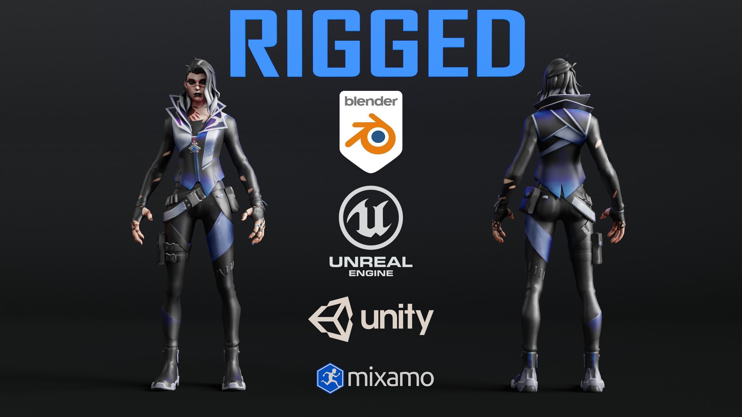 3D model Fade Valorant Agent RIGGED Low Poly VR / AR / low-poly | CGTrader