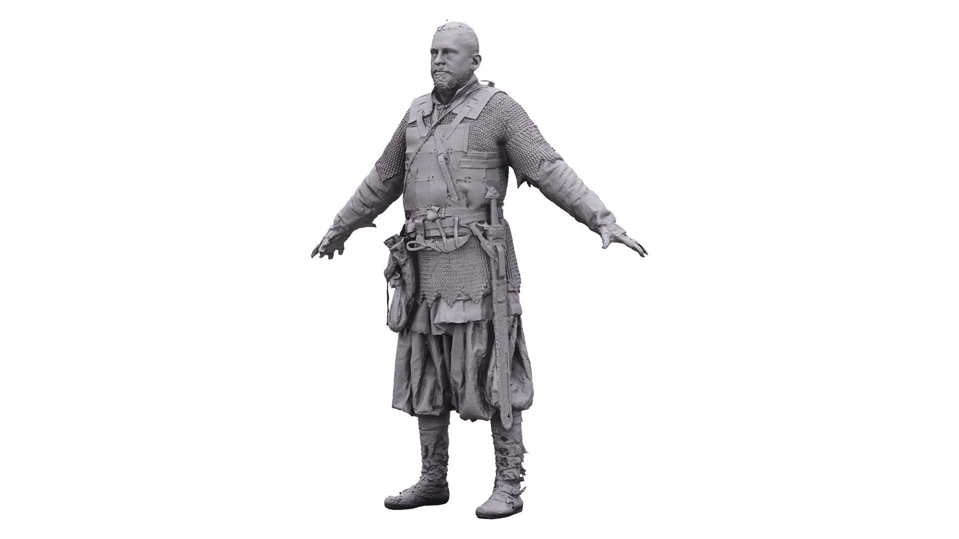 A Pose Raw Body Scan Sigvid Light Pedestrian Viking 3D model | CGTrader