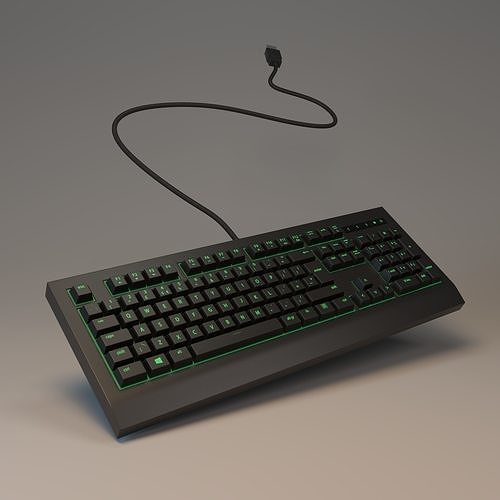 Green rgb pc keyboard 3D model | CGTrader