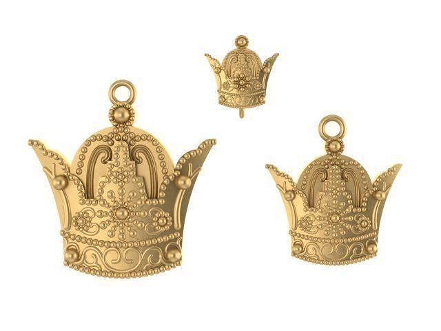 Crown gold 3D model 3D printable | CGTrader