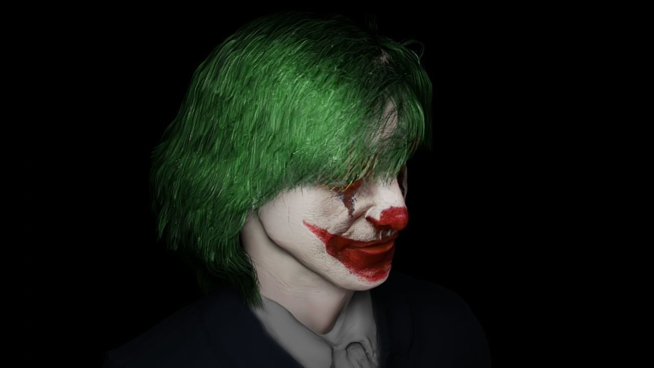 Joker Head rigged animated 3D model rigged | CGTrader