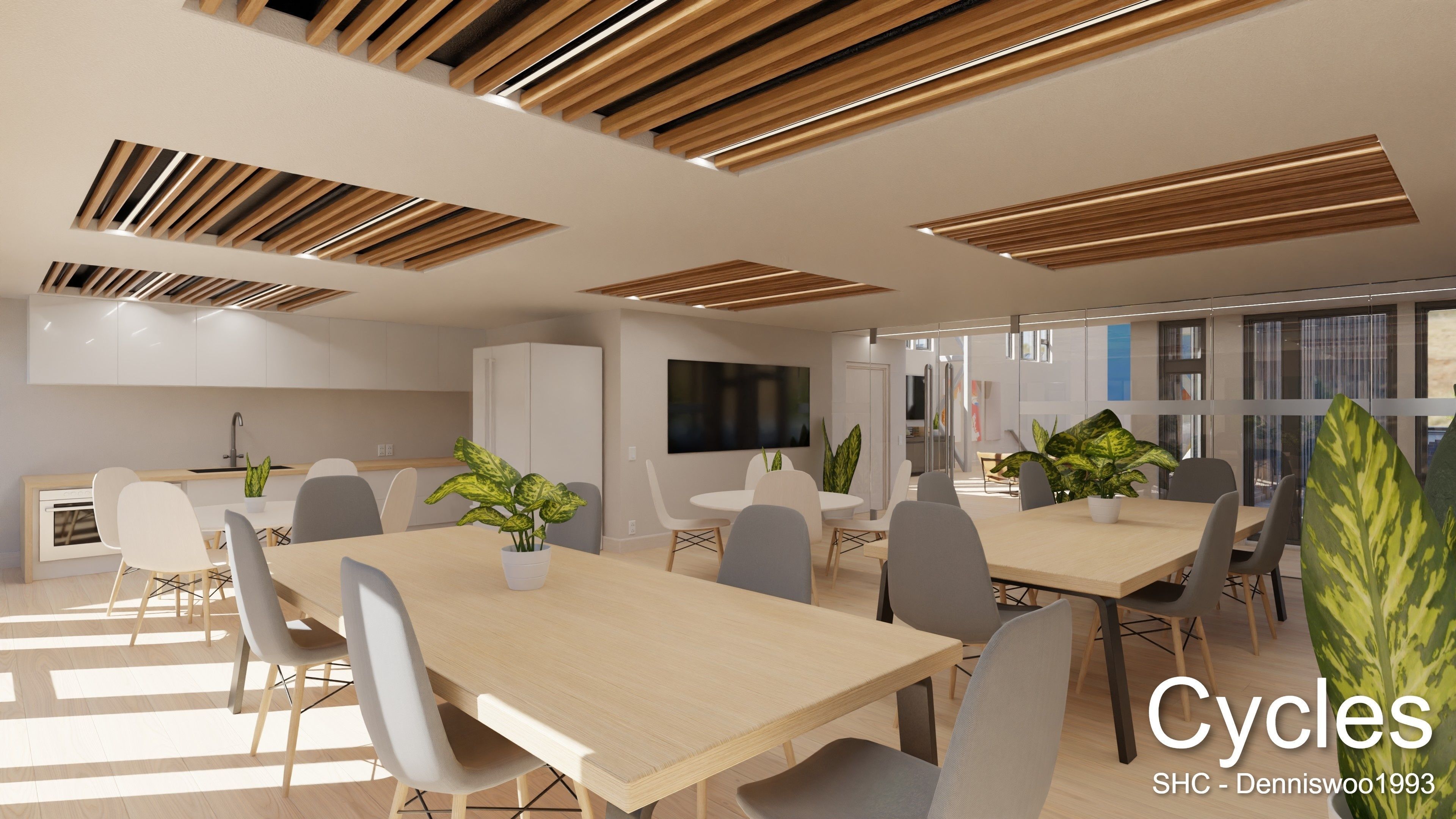 3D model Modern furnished warehouse with office for Blender VR / AR ...