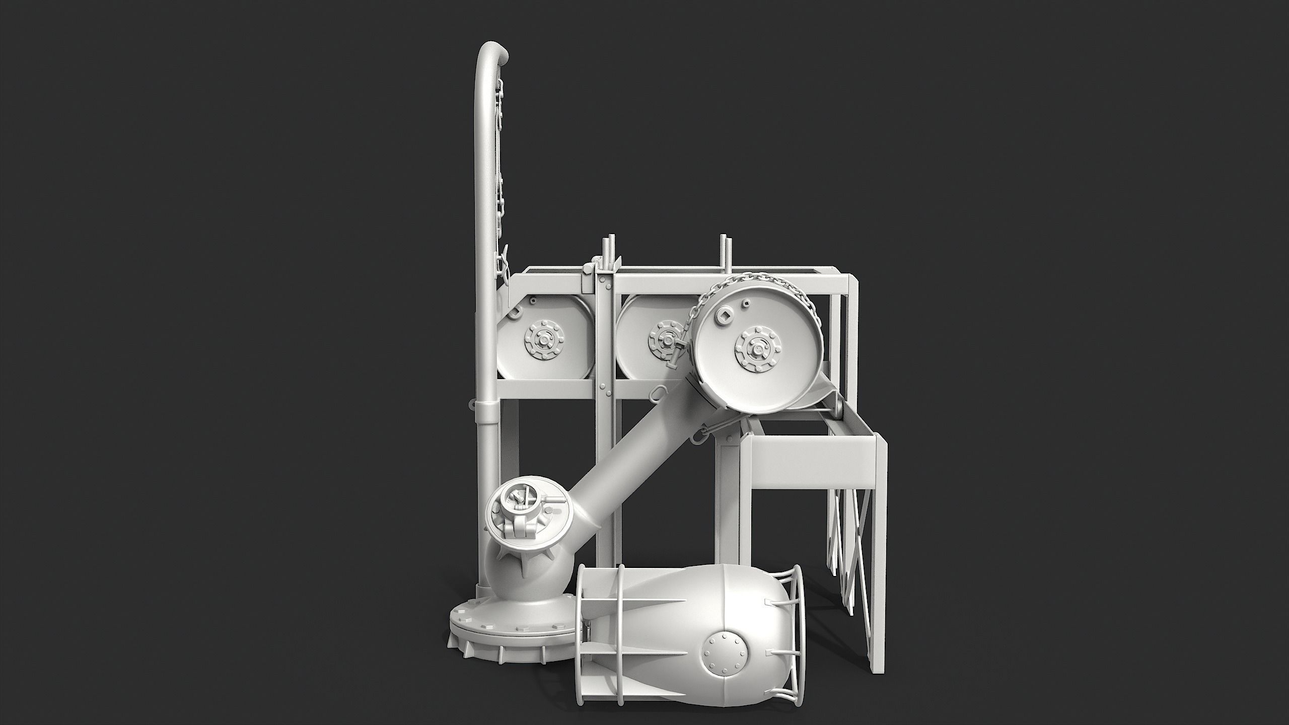 Depth Charge Projector Mk6 loader 3D model | CGTrader