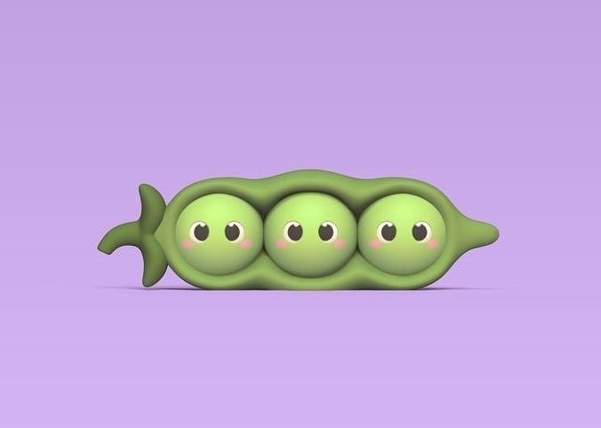 Cute Pea 3D model 3D printable | CGTrader