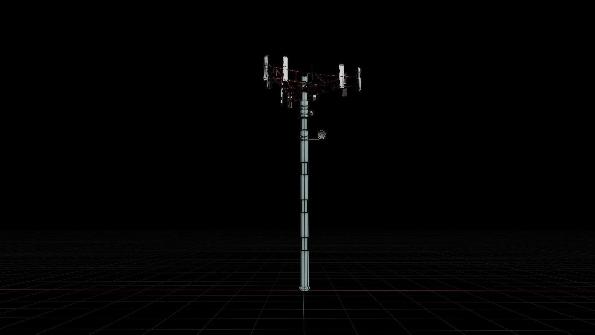 3D model cell-phone communication tower with 4k textures VR / AR / low ...