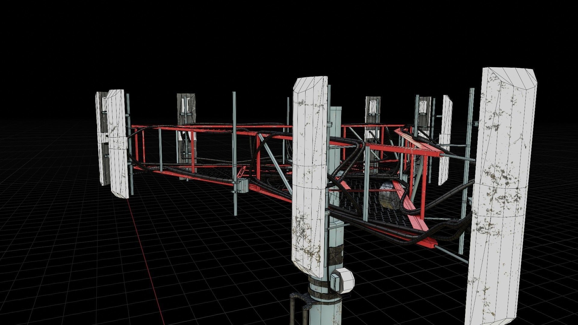 3D model telecommunication tower with 4k pbr textures VR / AR / low ...