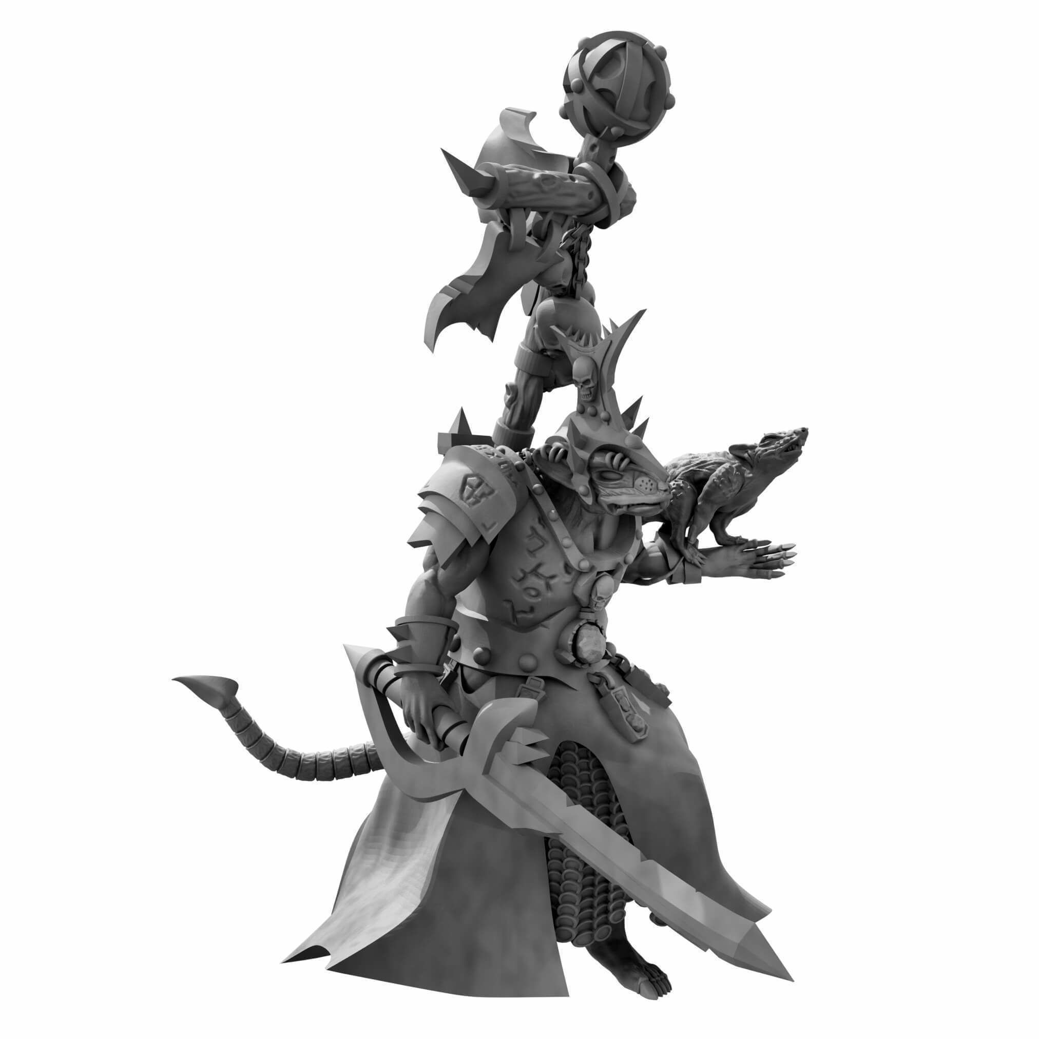 Lord Of Rats Rat Swarms Leader Multiple poses and weapons 3D model 3D ...