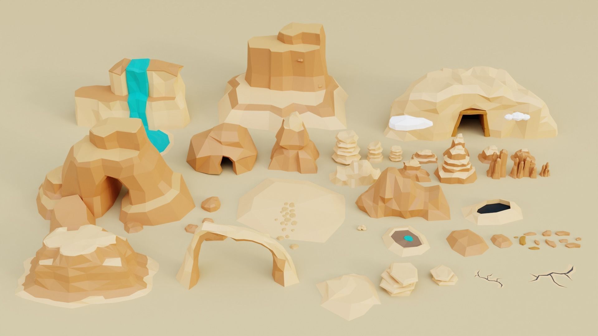 3D model Low Poly Wild West Set VR / AR / low-poly | CGTrader
