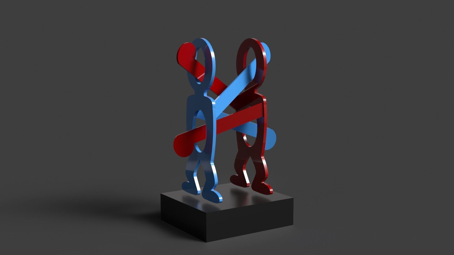 THE BOXERS SCULPTURE- BY KEITH HARING 3D model 3D printable | CGTrader