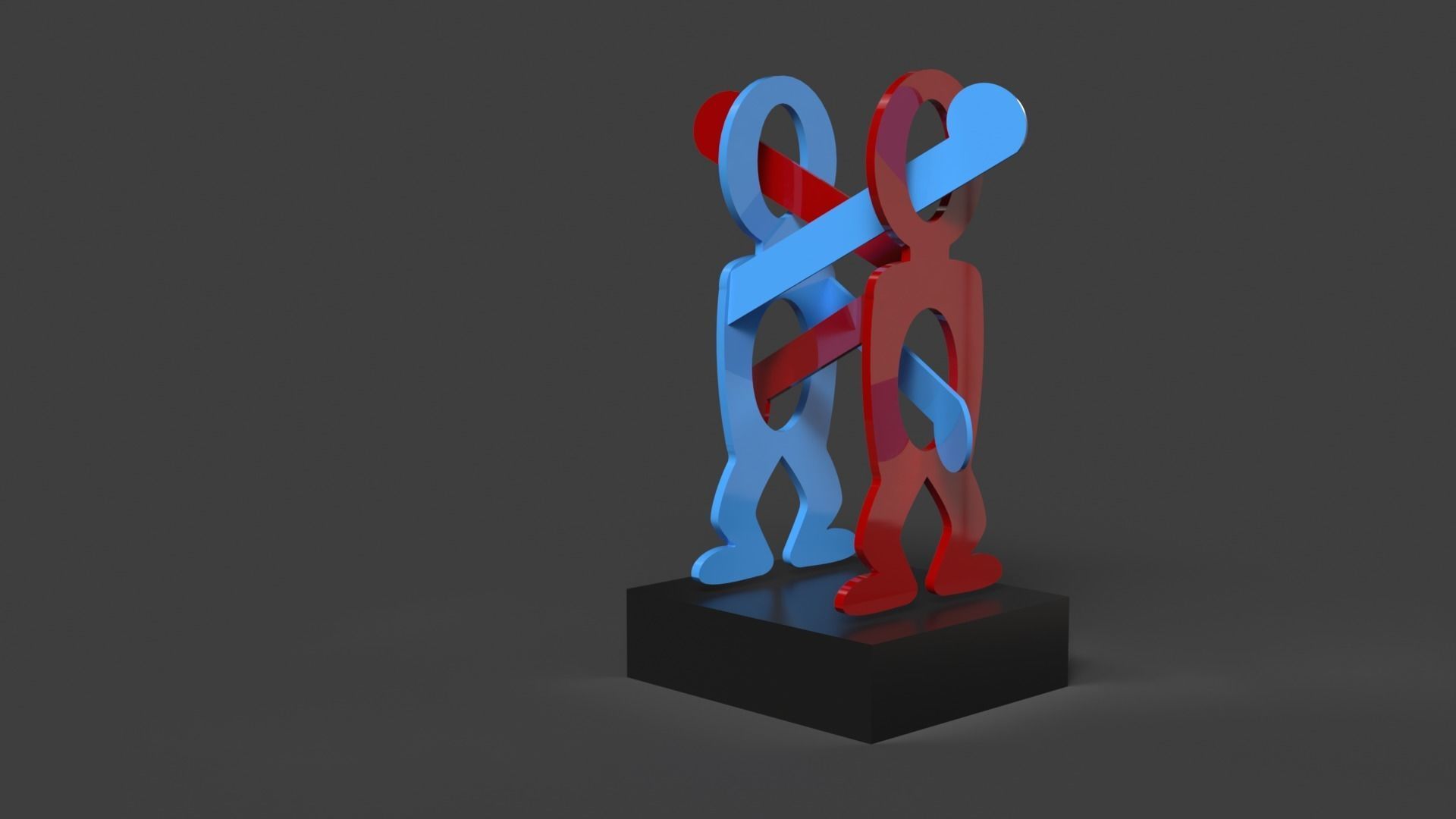 THE BOXERS SCULPTURE- BY KEITH HARING 3D model 3D printable | CGTrader