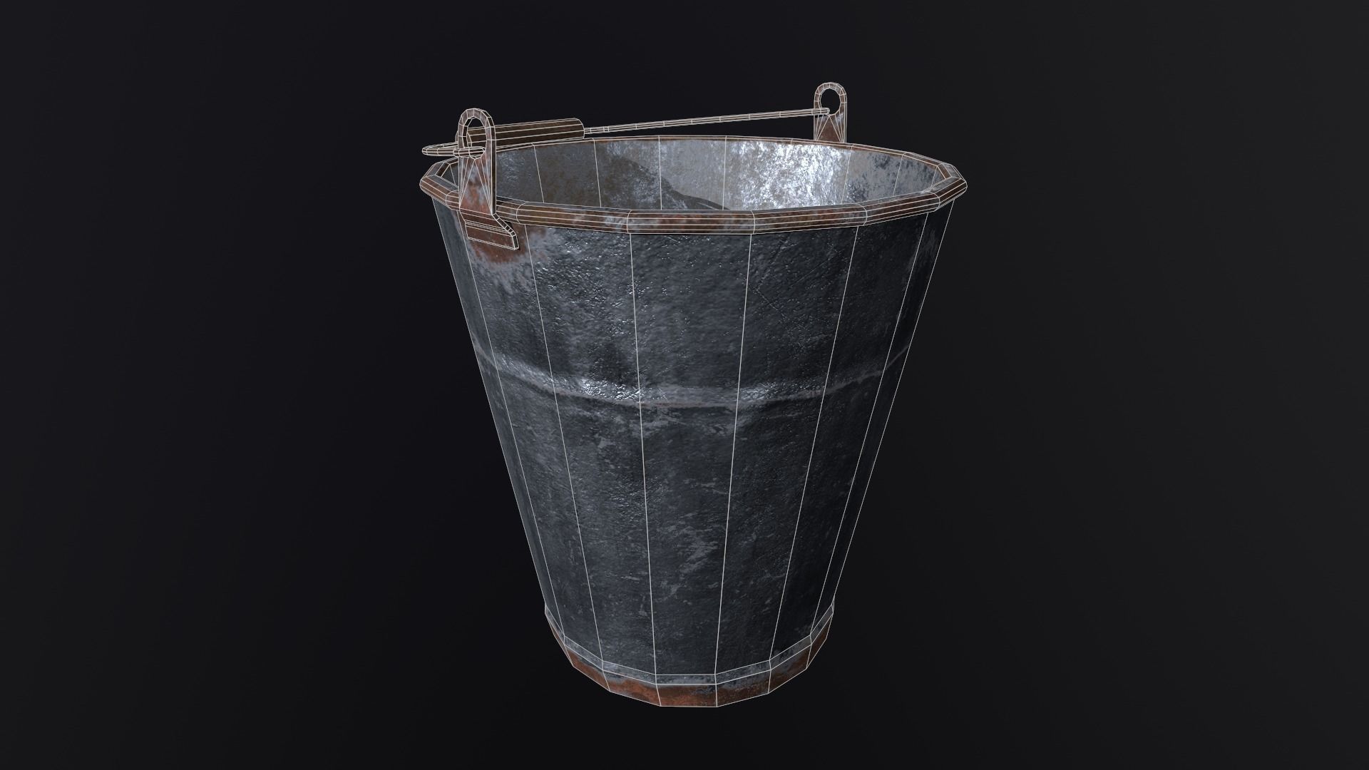 Old Iron Rusty Bucket game ready free VR / AR / low-poly 3D model ...