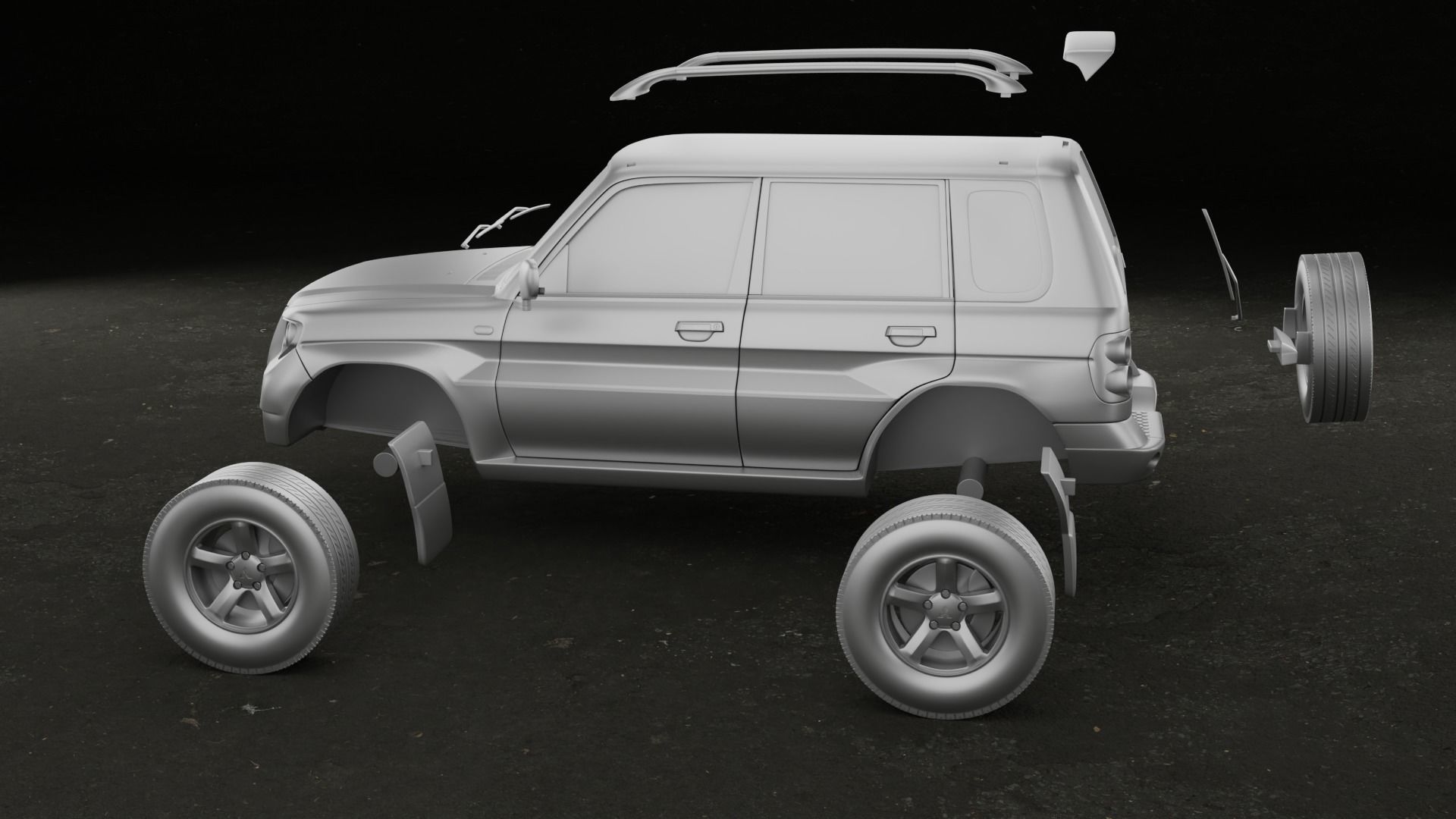 2007 Mitsubishi Pajero TR4 3 versions stl 3D printing 3D model 3D ...