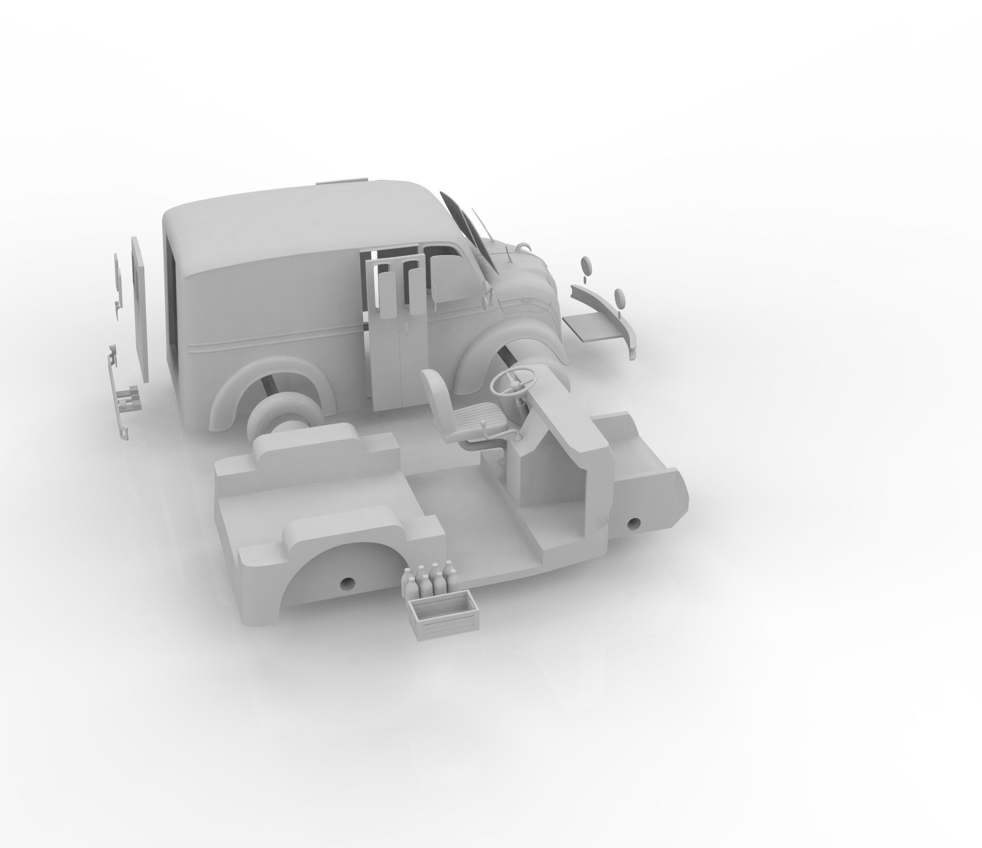 Divco 206 Milk Truck 1953 3D model 3D printable | CGTrader