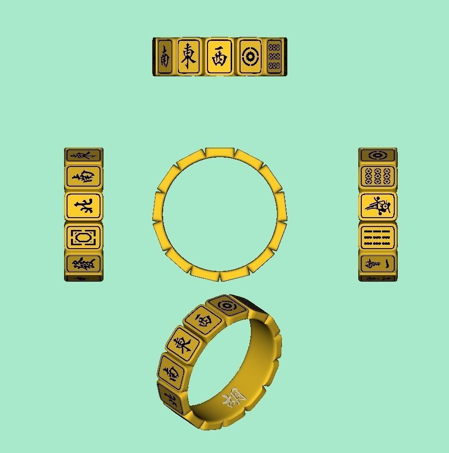 Mahjong rings make money chinese Mahjong 3D model 3D printable | CGTrader