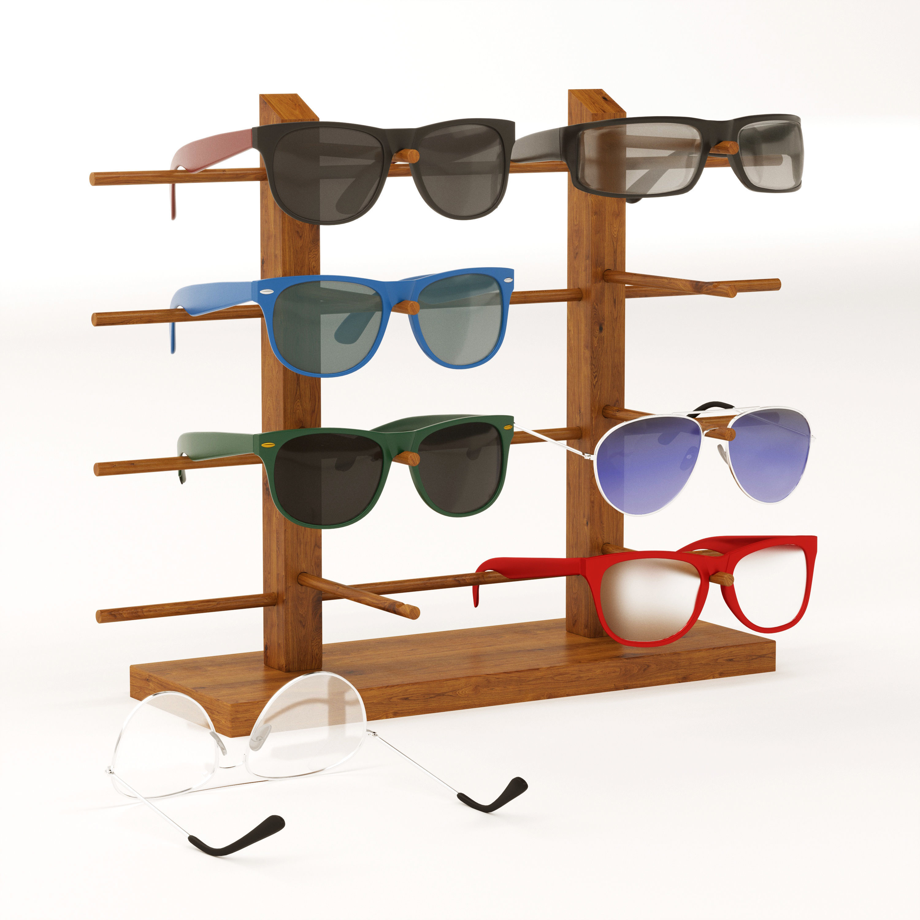 Wooden Sunglass Display Stand 3D model | CGTrader