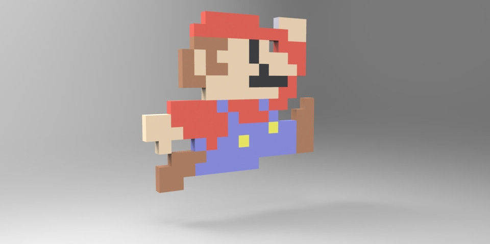 8 Bit Mario Bros free 3D model | CGTrader