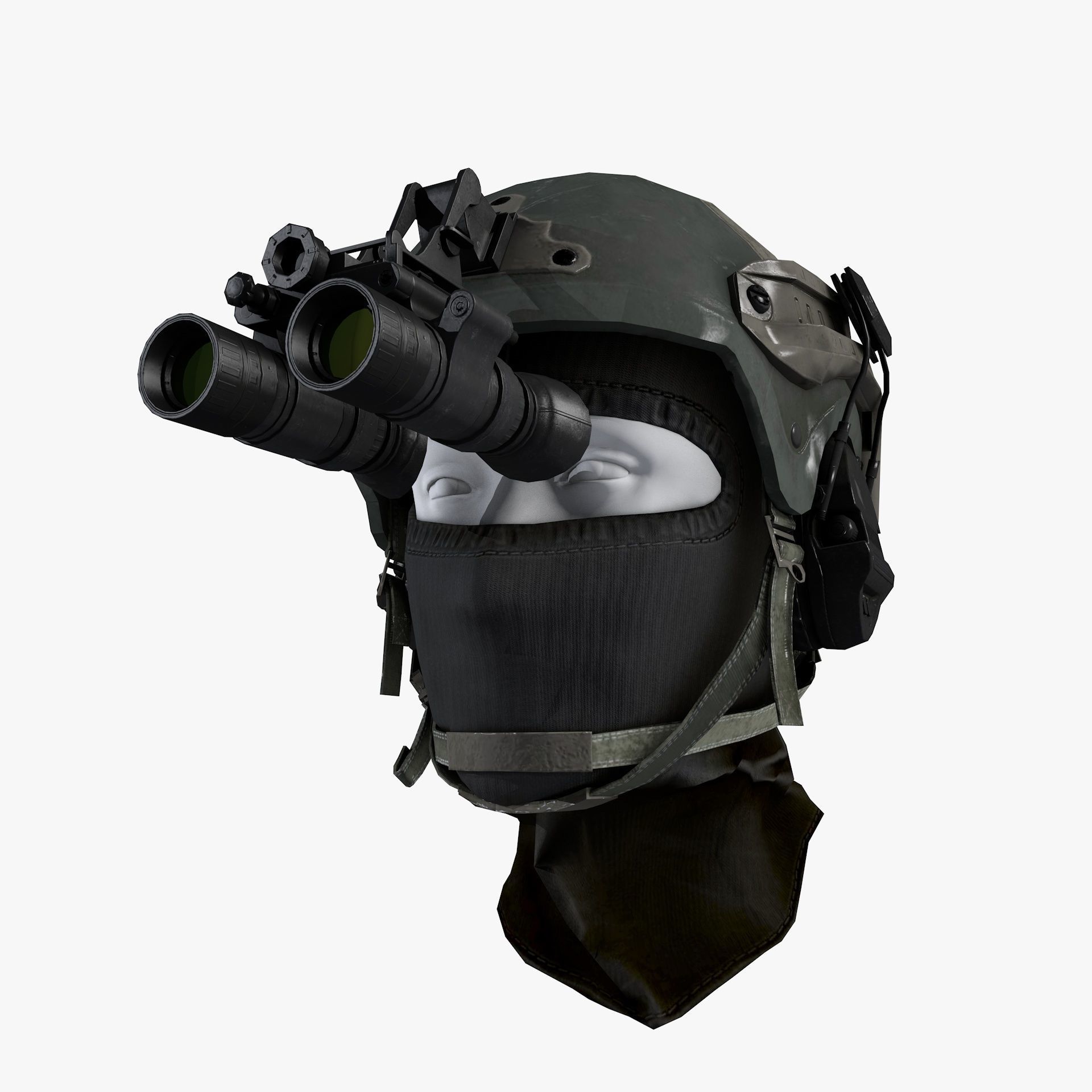 3D model Ops Core Helmet with Tactical Night Goggles VR / AR / low-poly ...