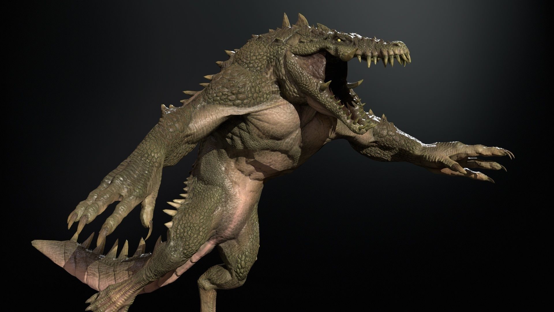3D model MutantCrocodile crocodile creature VR / AR / low-poly | CGTrader