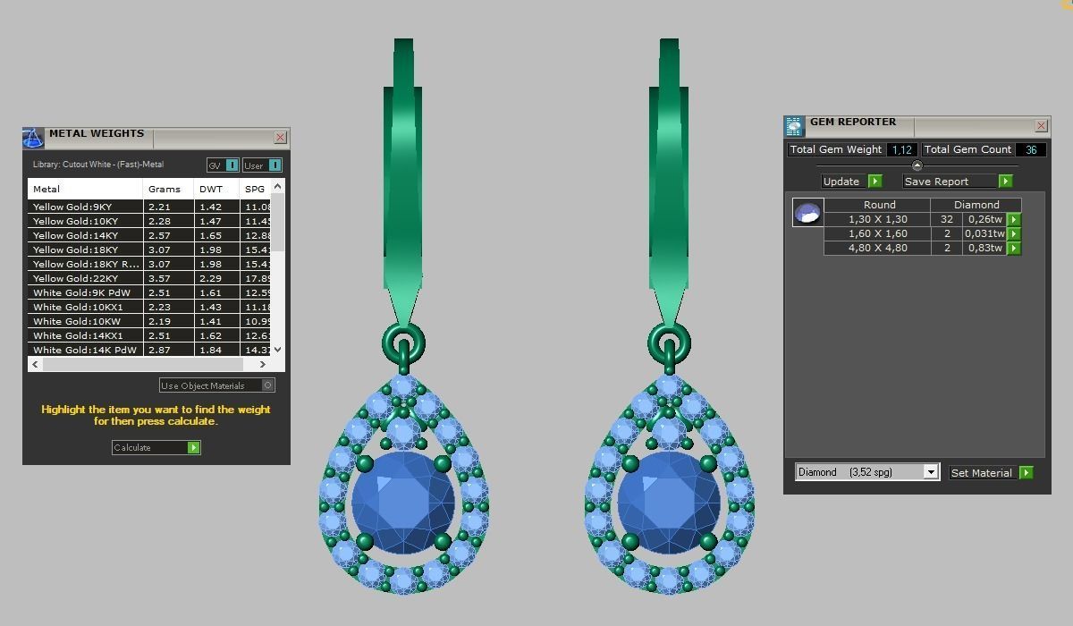 Earring 3D model 3D printable model 0003 free 3D model 3D printable ...