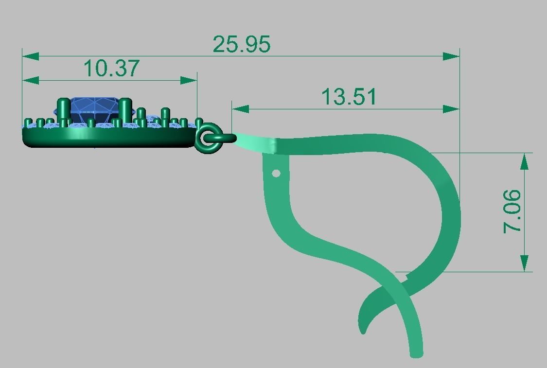 Earring 3D model 3D printable model 0003 free 3D model 3D printable ...