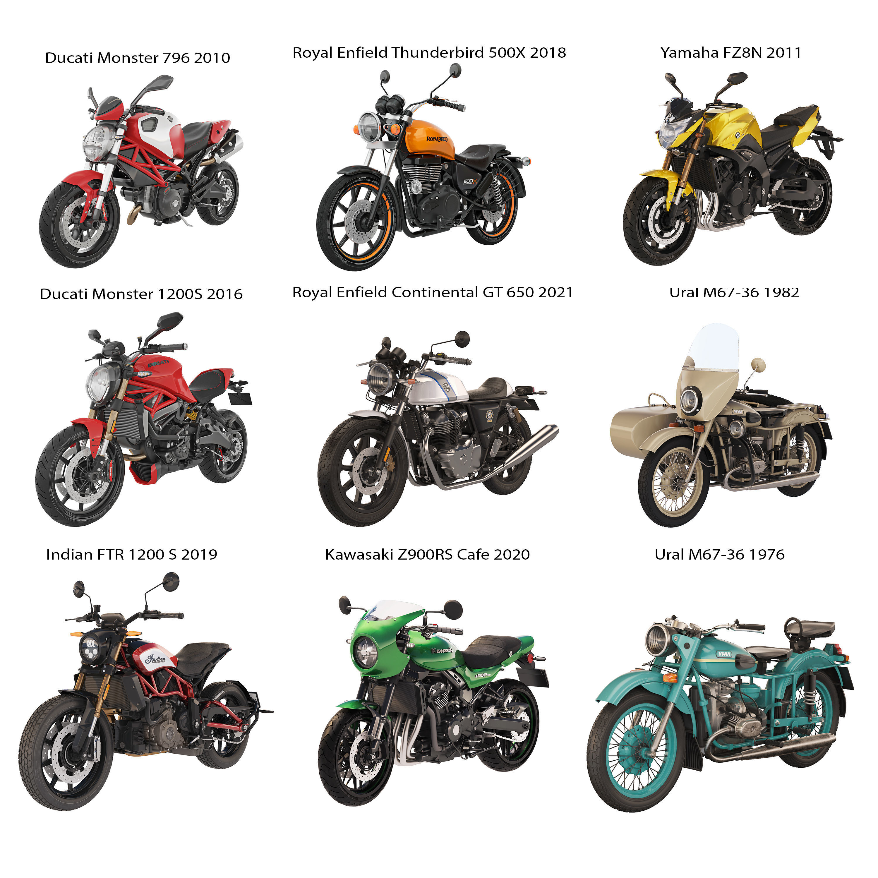 Collection of top motorcycles | CGTrader