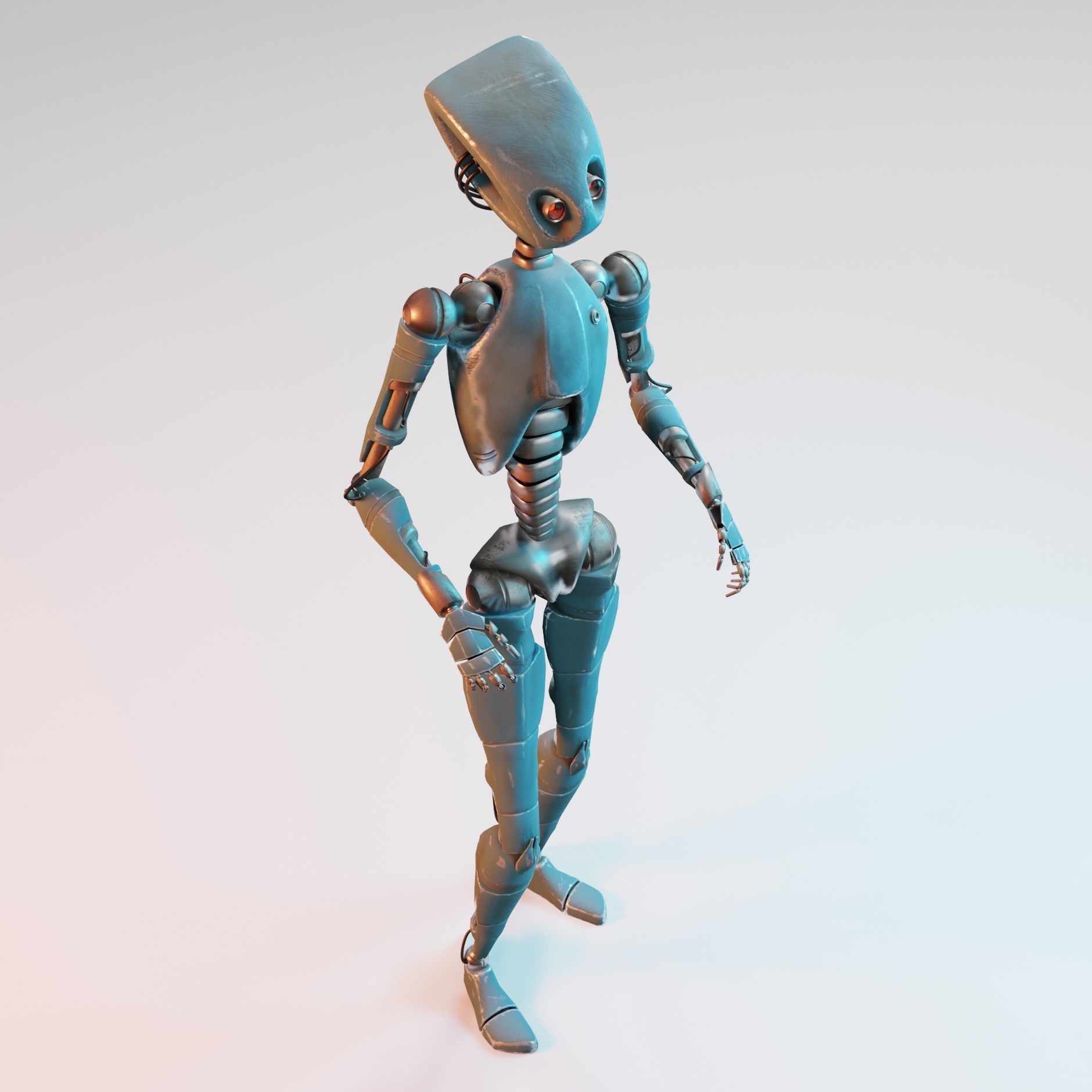 Fully-Rigged Robot 3D Model - Realistic Android Blender 3D model rigged ...