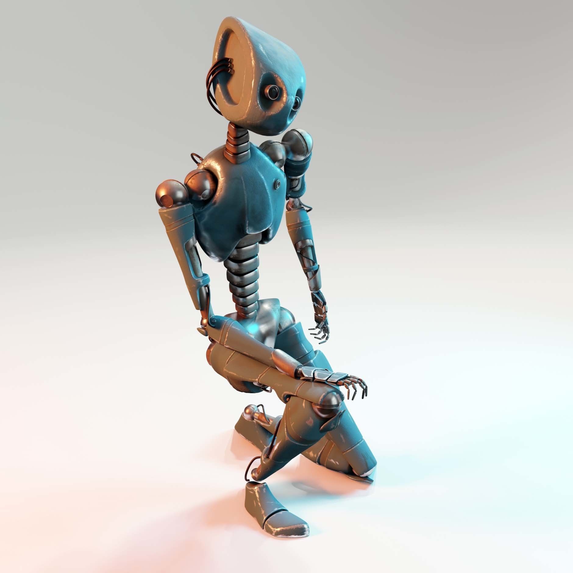 Fully-Rigged Robot 3D Model - Realistic Android Blender 3D model rigged ...