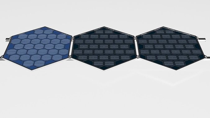 Solar Panel Hexagonal 3D model | CGTrader