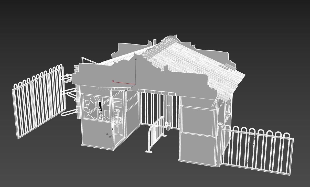 Abandoned Amusement Park Entrance and Ticketbooth 3D model | CGTrader
