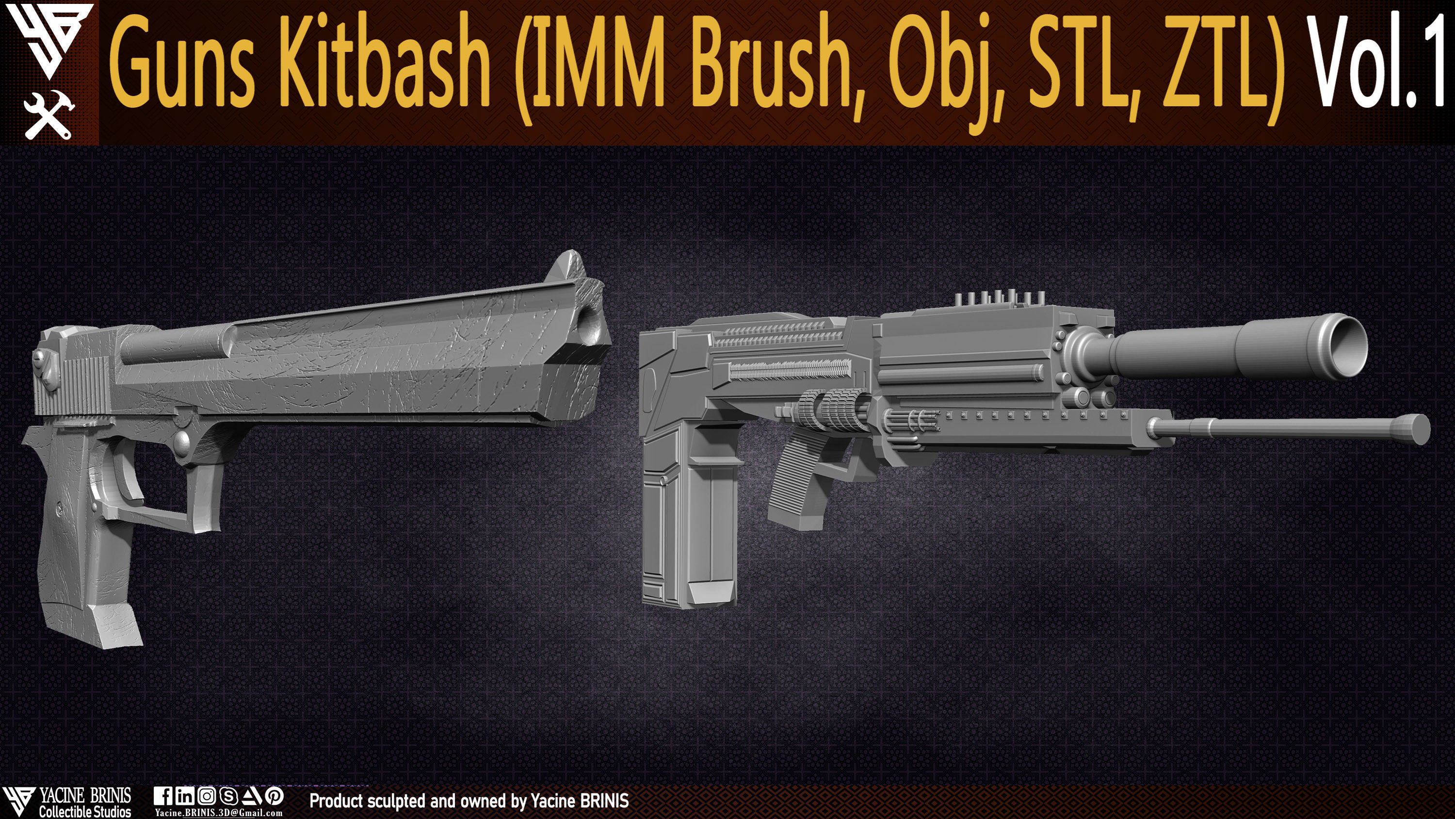 3D model Guns Kitbash Vol 01 VR / AR / low-poly | CGTrader