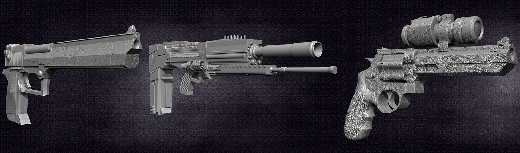 3D model Guns Kitbash Vol 01 VR / AR / low-poly | CGTrader