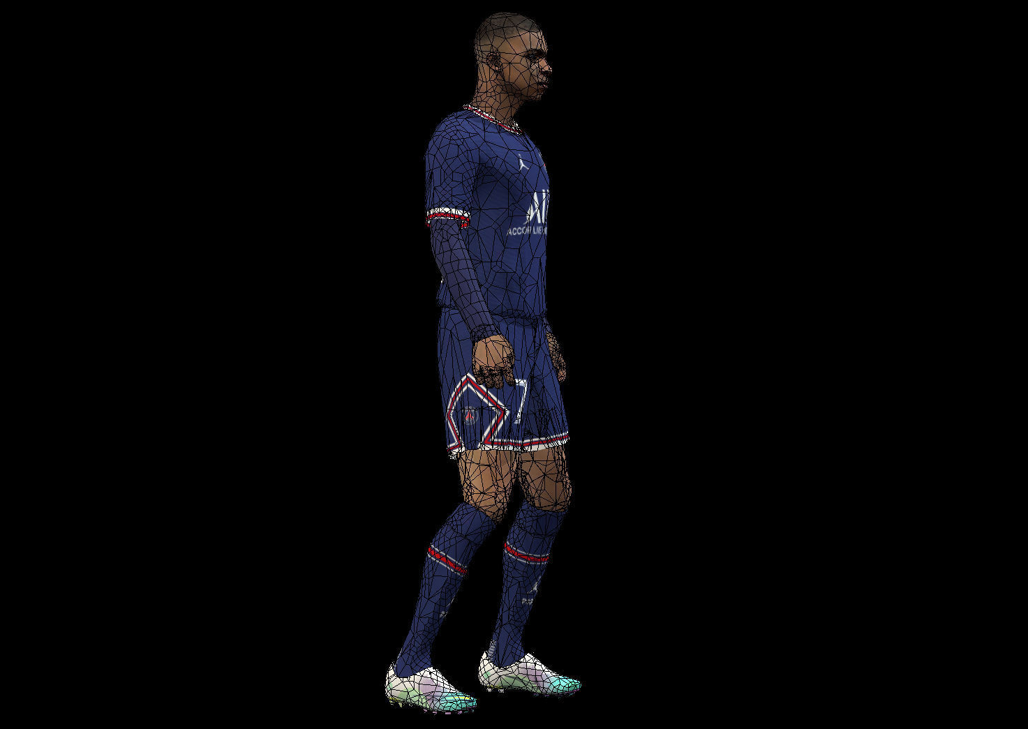 3D model Kylian Mbappe lowpoly no rig VR / AR / low-poly | CGTrader