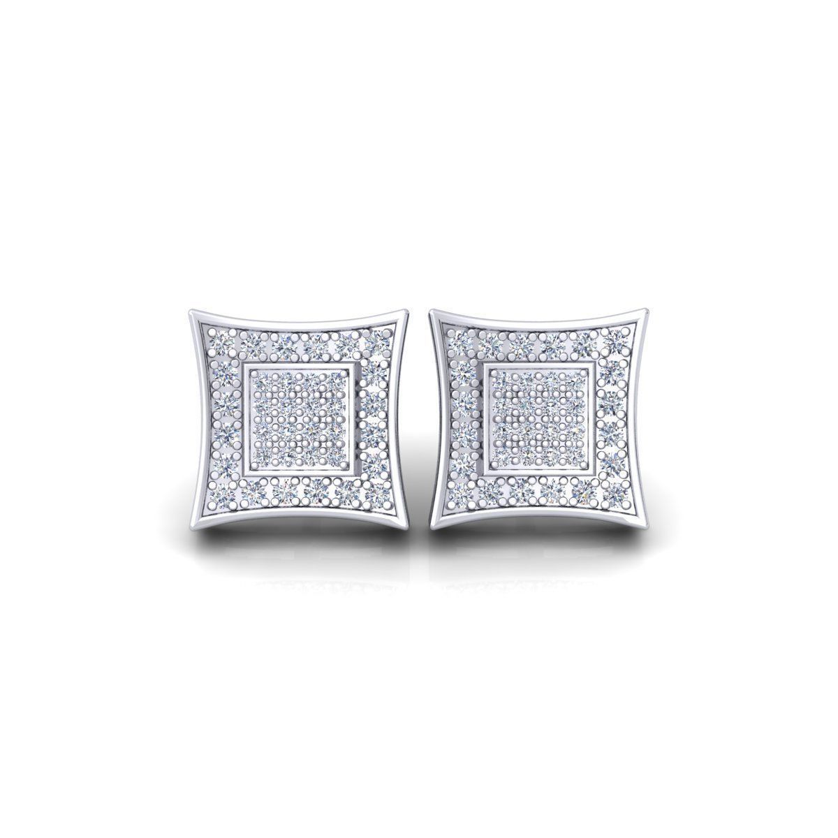 Squre Stude Earring 3d Model and Render Detail 3D model 3D printable ...