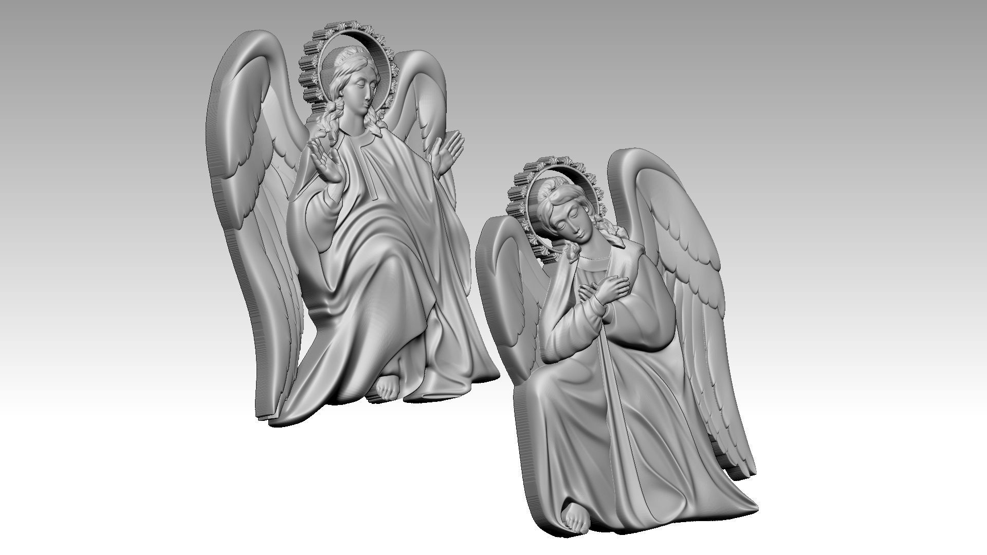 Two female angels 3d print model 3D model 3D printable | CGTrader