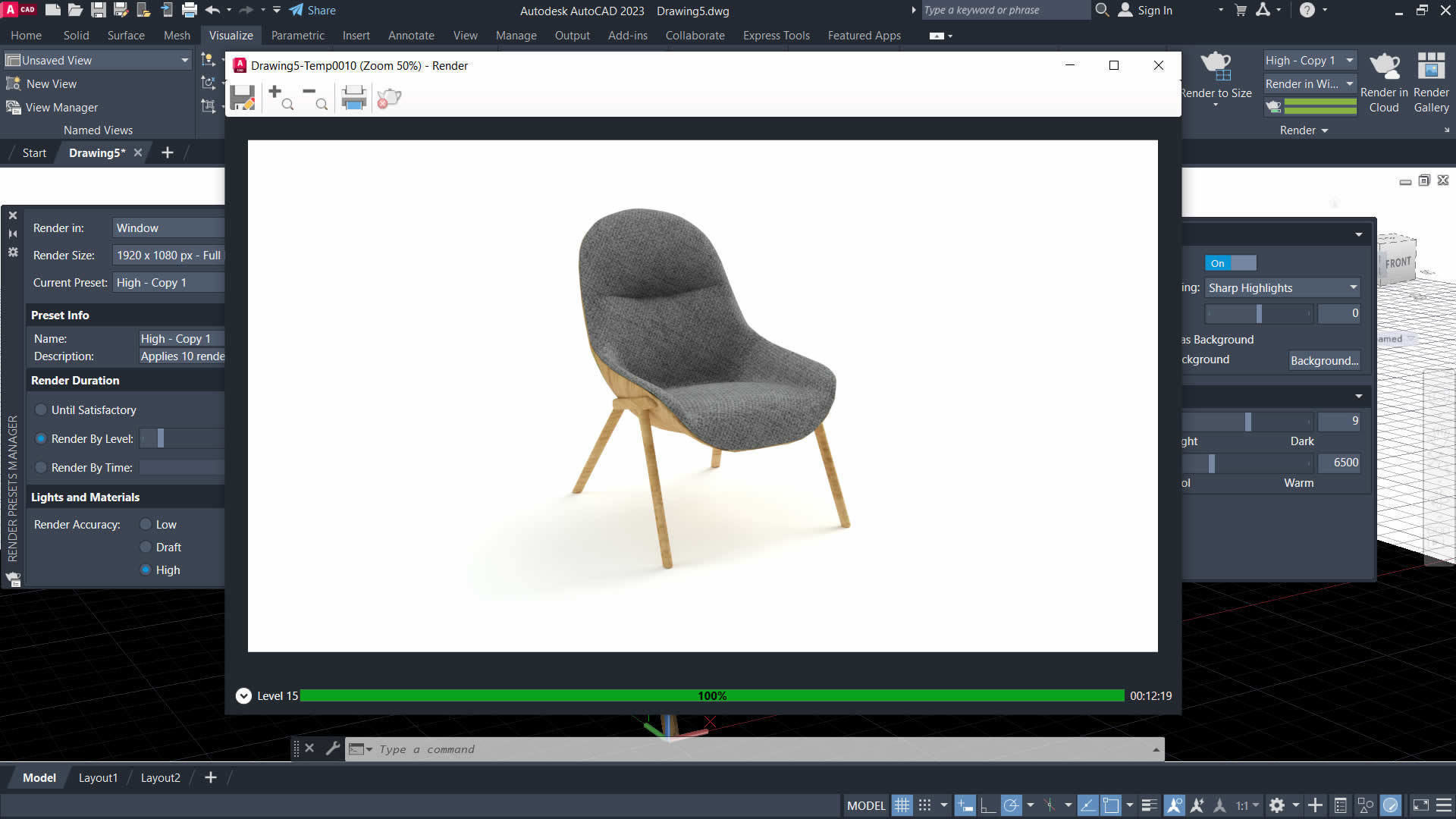 AutoCAD Low Poly 3D Modern Chair 01 3D model | CGTrader