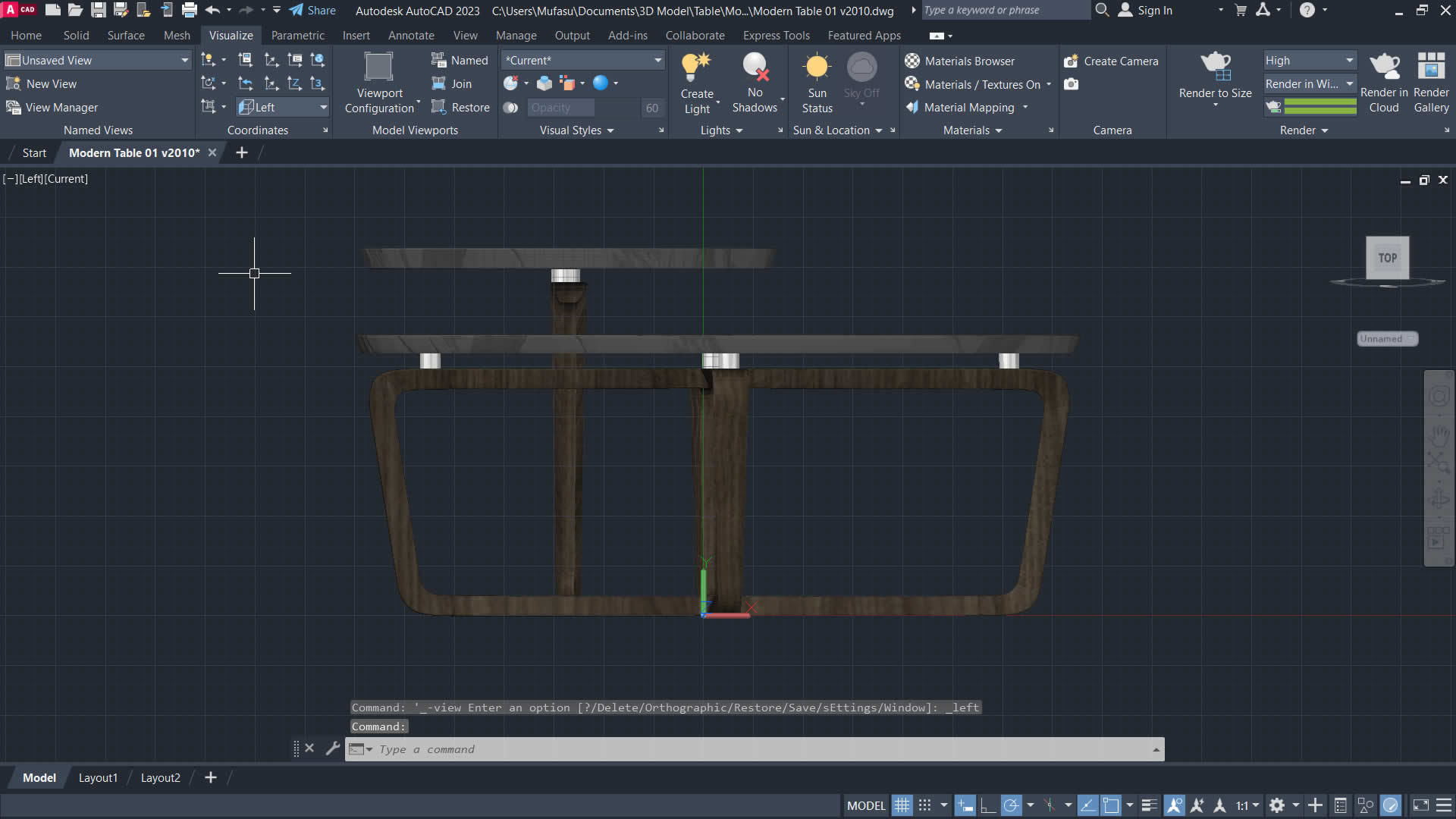 Autocad Low Poly 3D Modern Table 01 3D model | CGTrader
