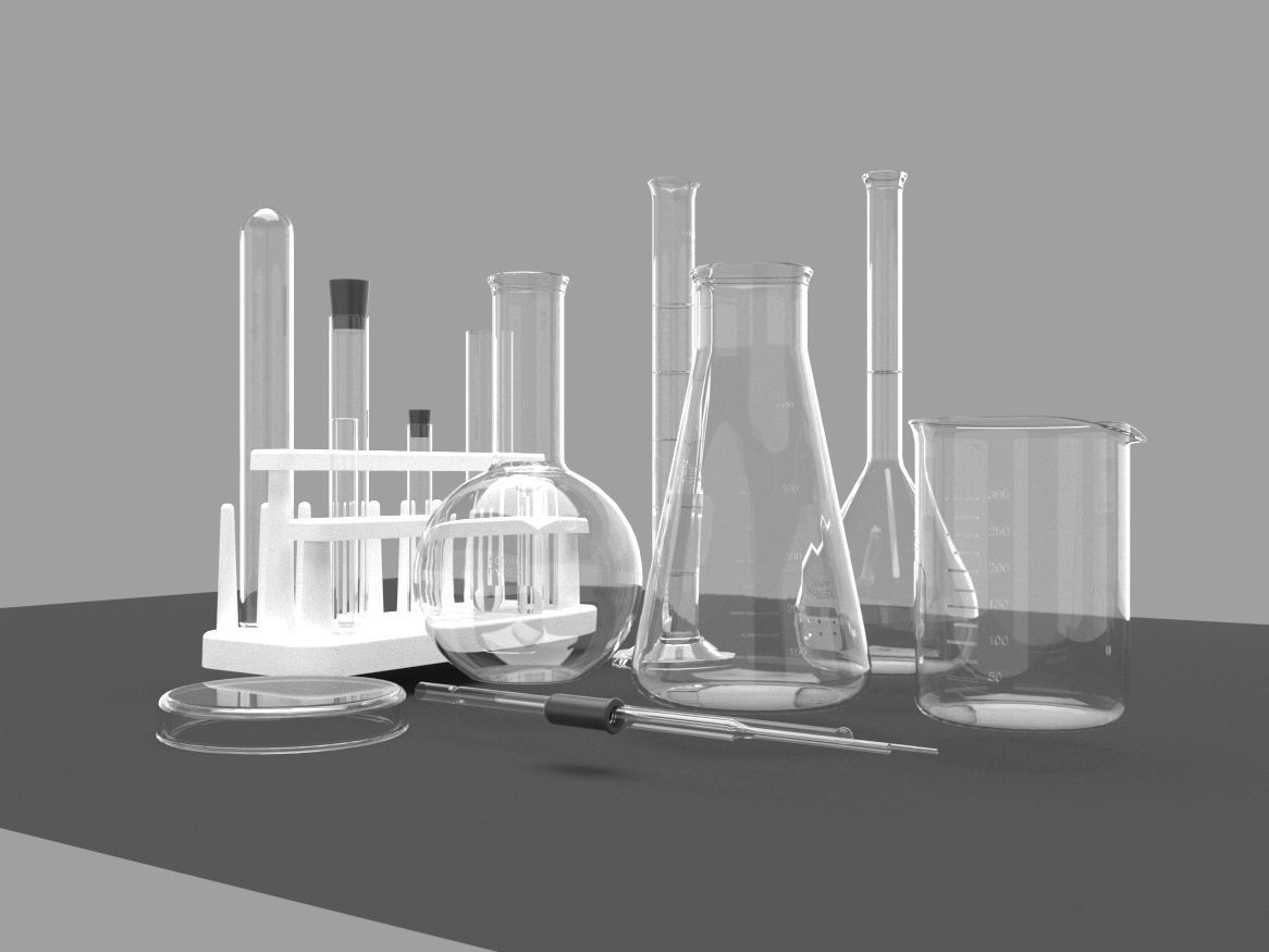 Tube Set laboratory glassware - laboratory glassware 3D model | CGTrader