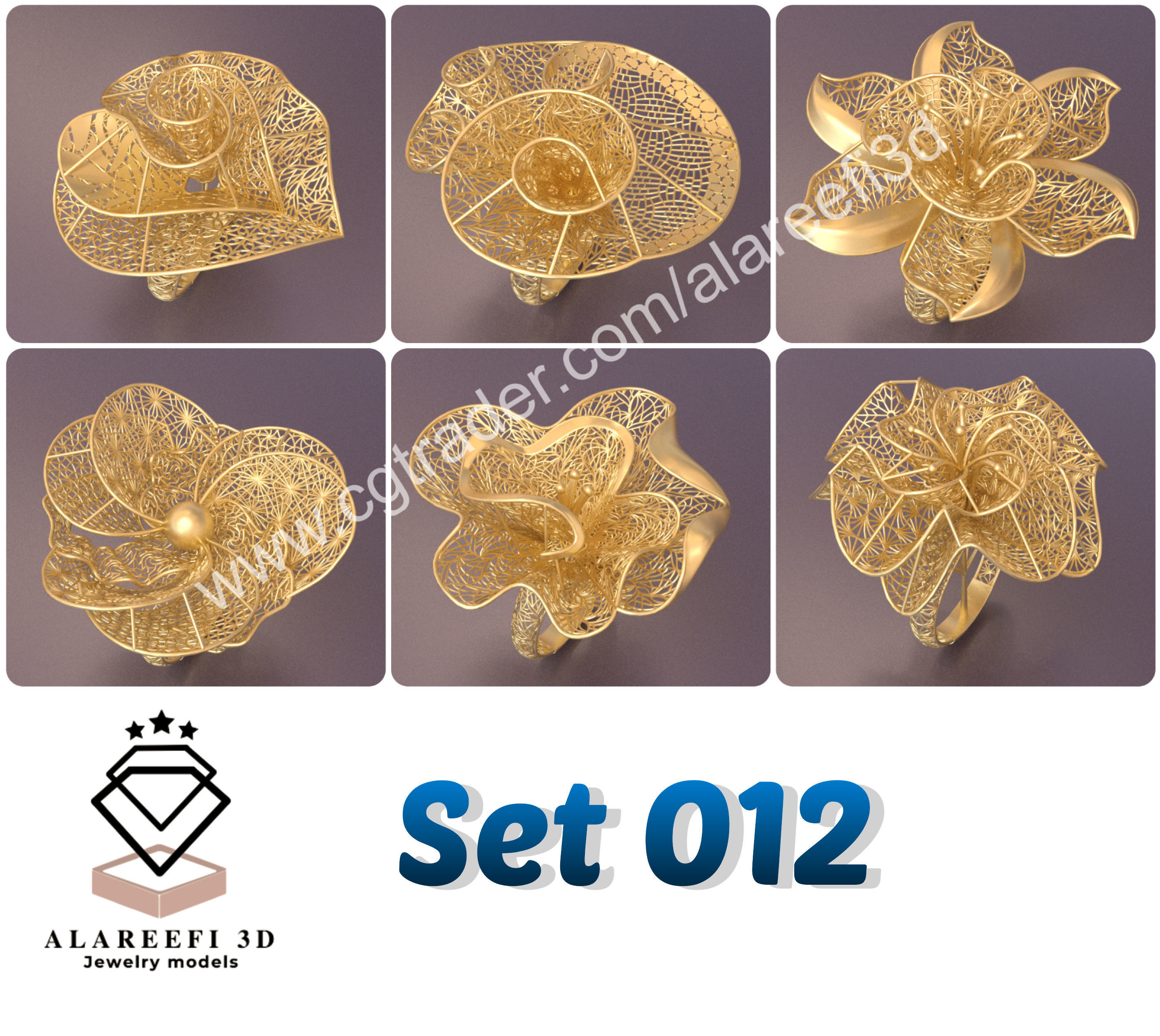 Set of 6 Ultra Vision Rings- set 012 3D model 3D printable | CGTrader