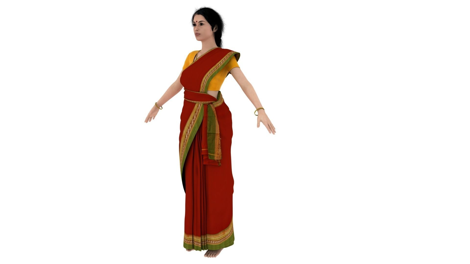 indian girl woman 3d model 3D model | CGTrader
