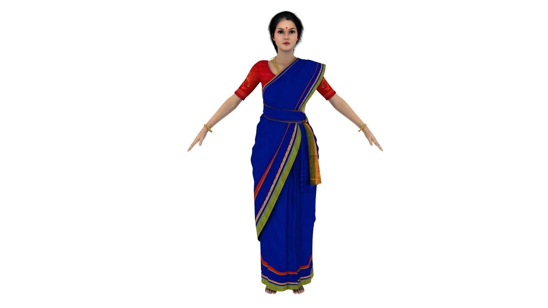 indian girl woman saree 3D model | CGTrader