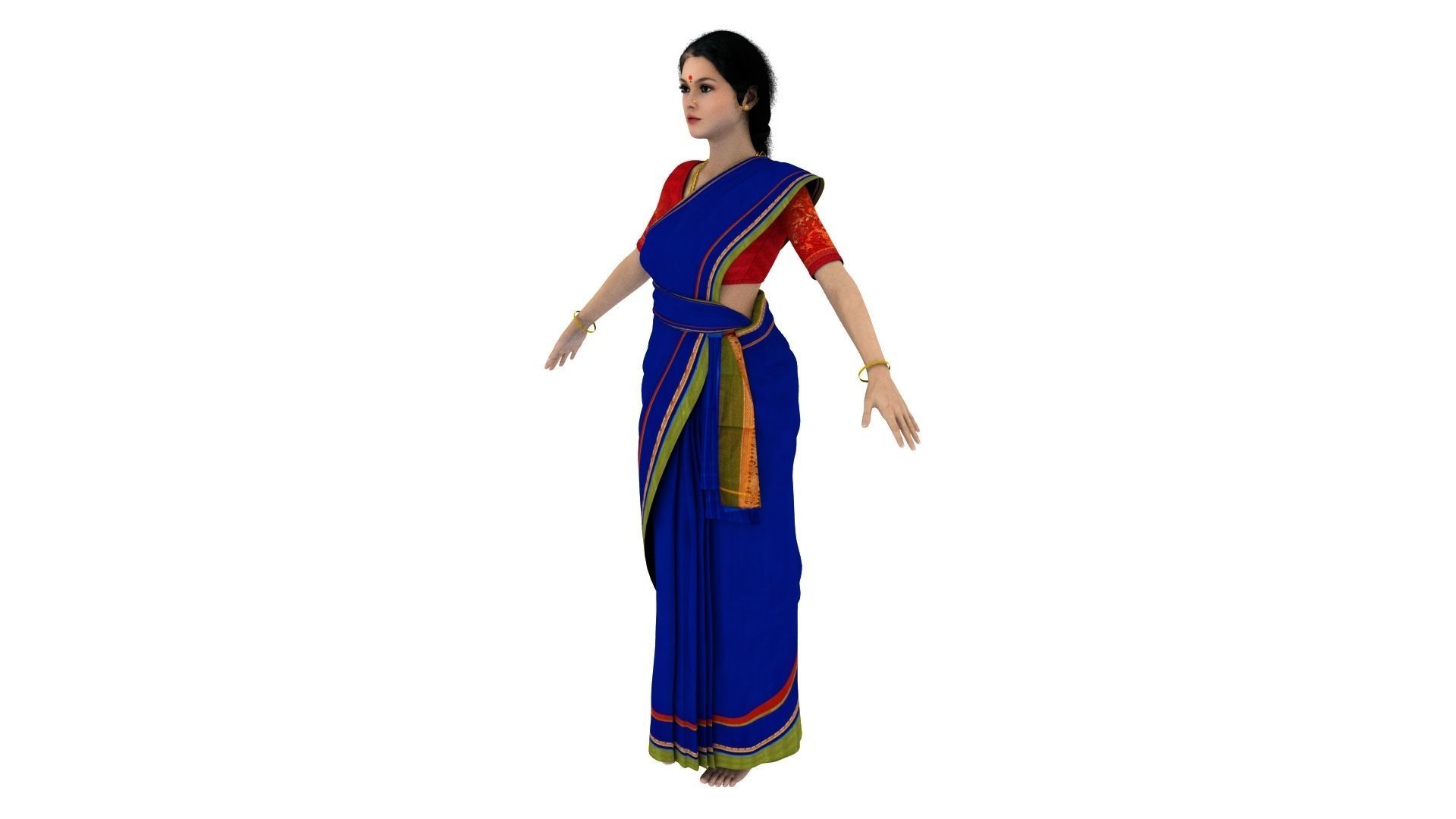 indian girl woman saree 3D model | CGTrader