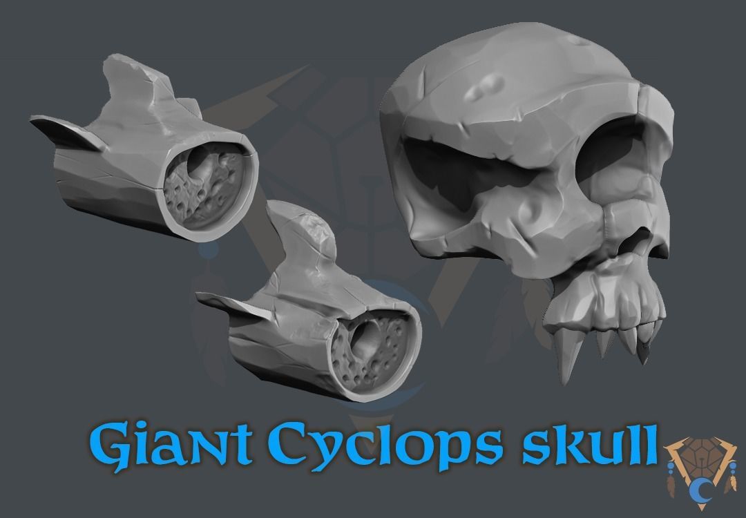 Giant Cyclops Skull 3D model 3D printable | CGTrader
