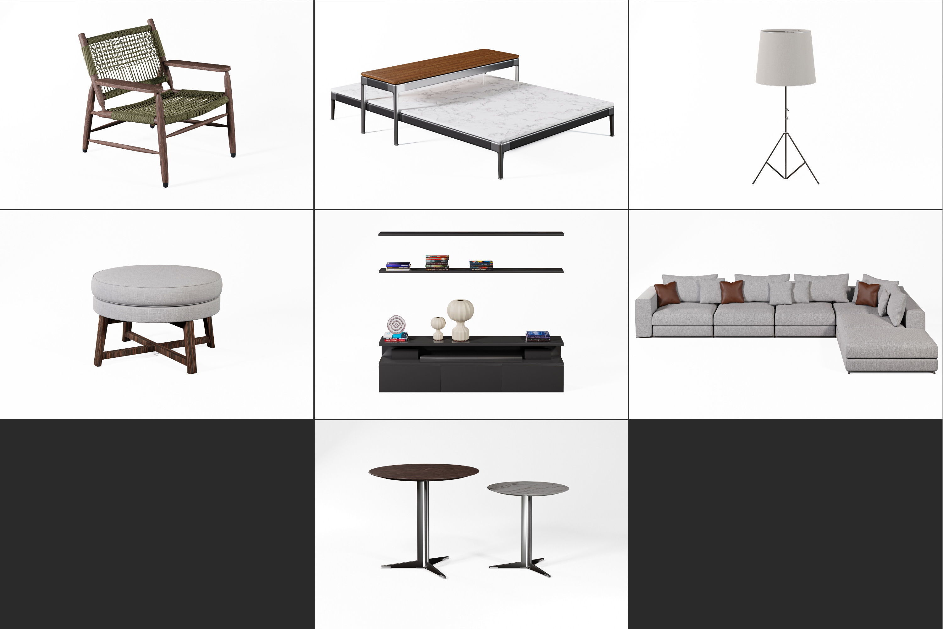 Modern Furniture Collection VR / AR / low-poly | CGTrader